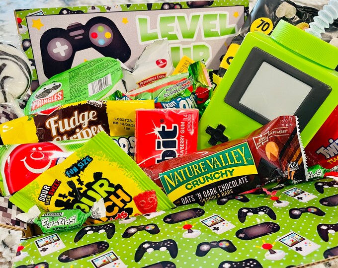 Gamer Snack Box, Birthday Box for Him, level Up Birthday Gift Box, Gift ...