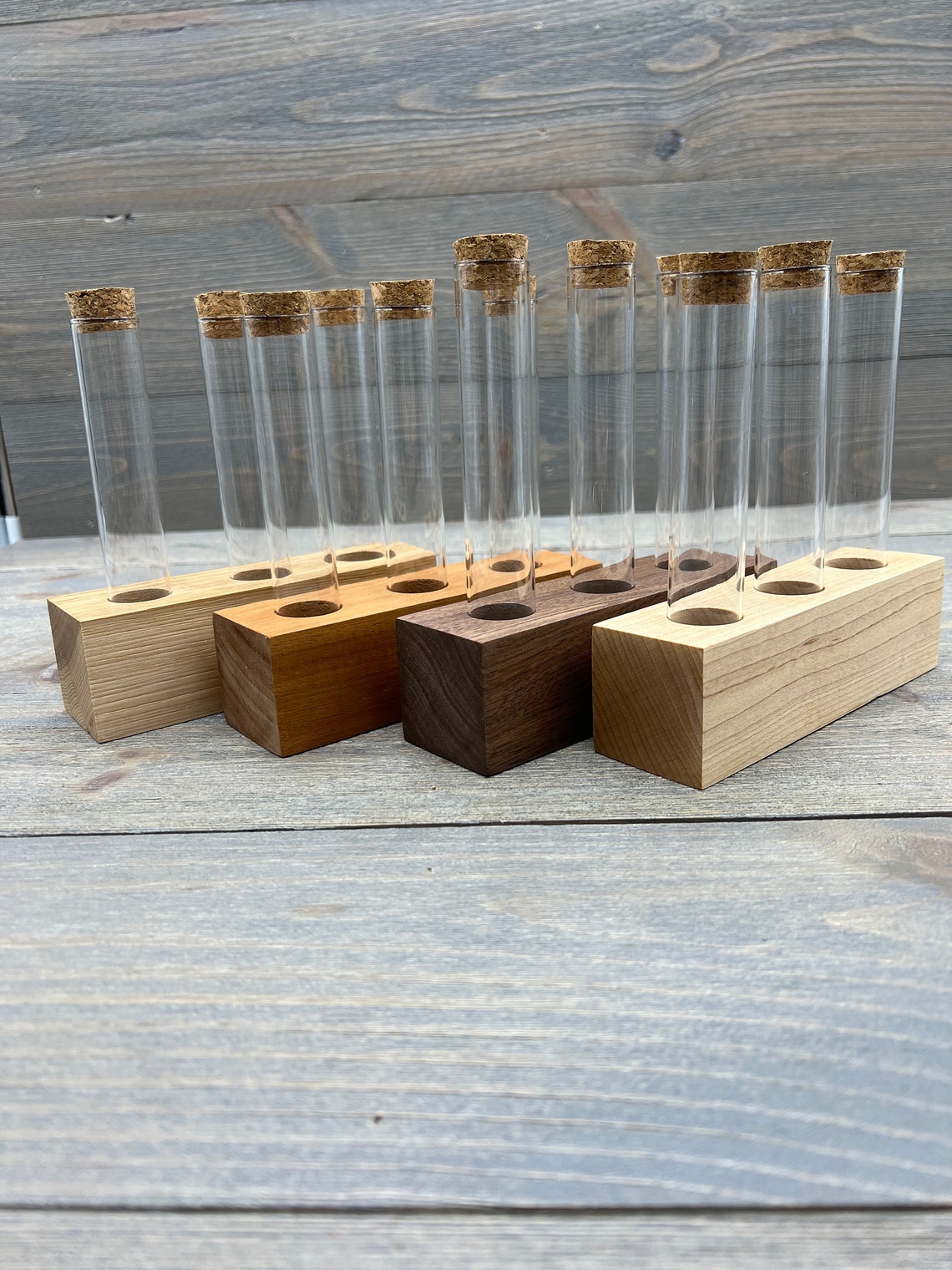 Glass Test Tube Vase Propagation Station Hydroponic Bud Vase Spice Rack ...