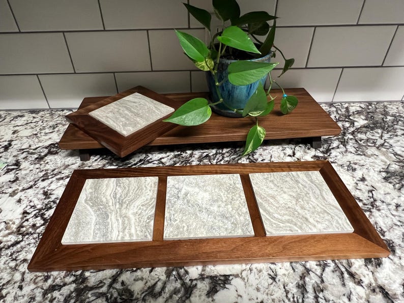Tile Trivet | Trivet for Hot Pots | Wood and Ceramic Tile Trivet ...