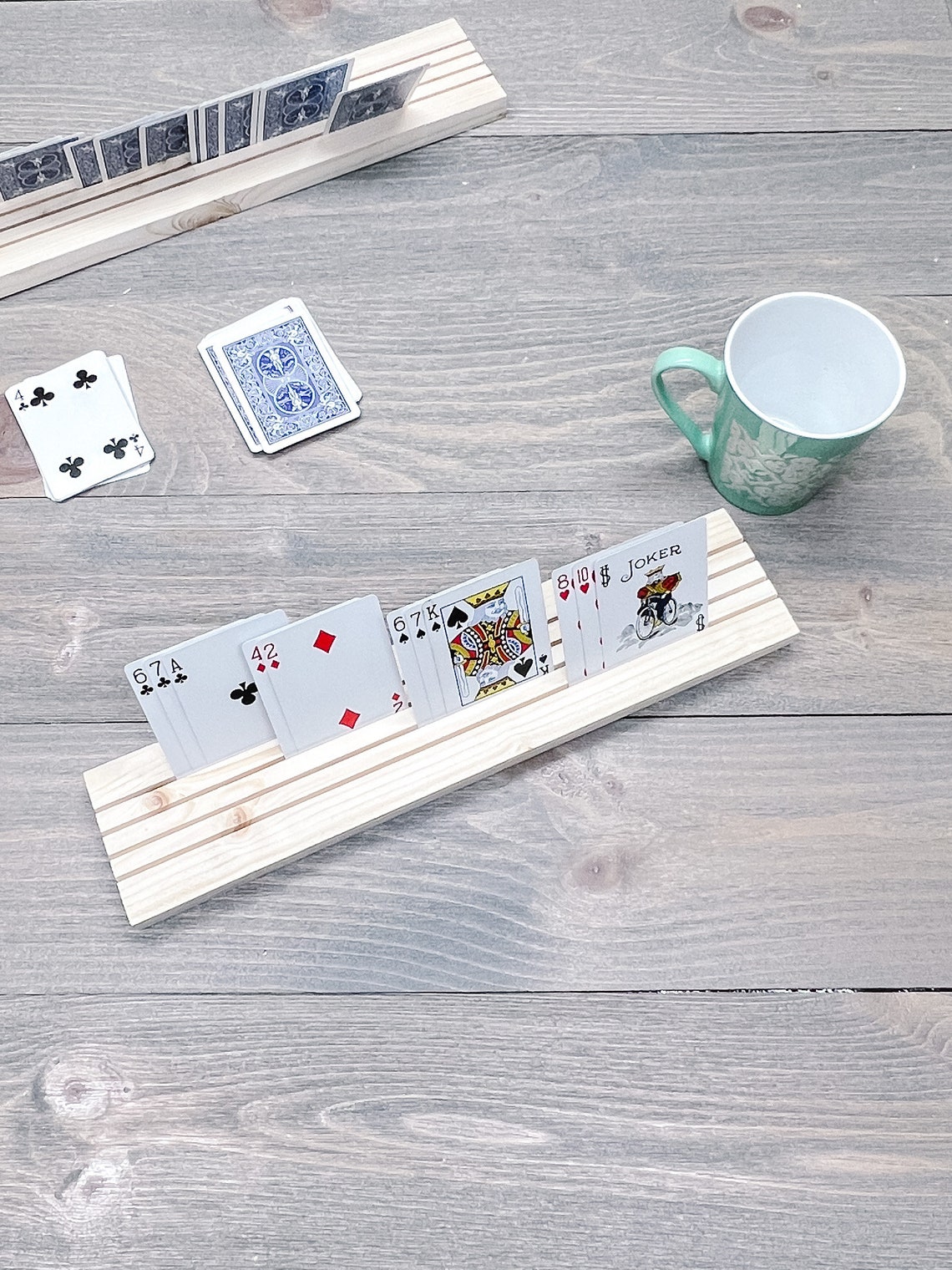 Handmade Wooden Playing Card Holder | Card Rack | Card Tray | Kids Card ...