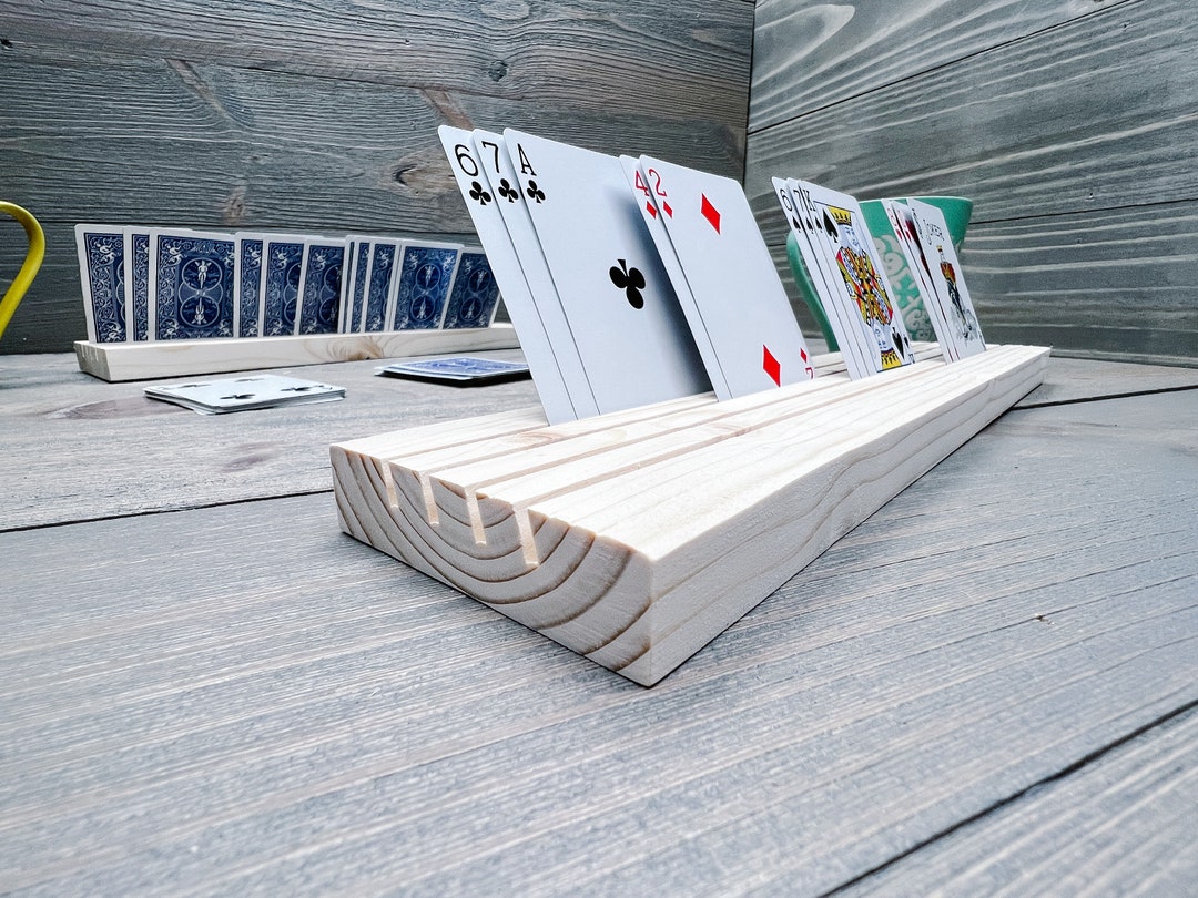 Handmade Wooden Playing Card Holder | Card Rack | Card Tray | Kids Card ...