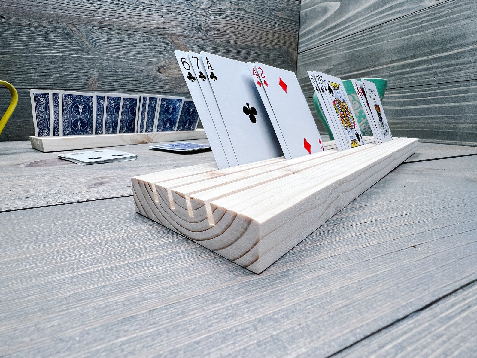 Handmade Wooden Playing Card Holder | Card Rack | Card Tray | Kids Card ...