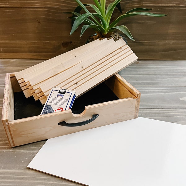 Handmade Wooden Playing Card Holder Card Rack Card Tray Kids Card ...