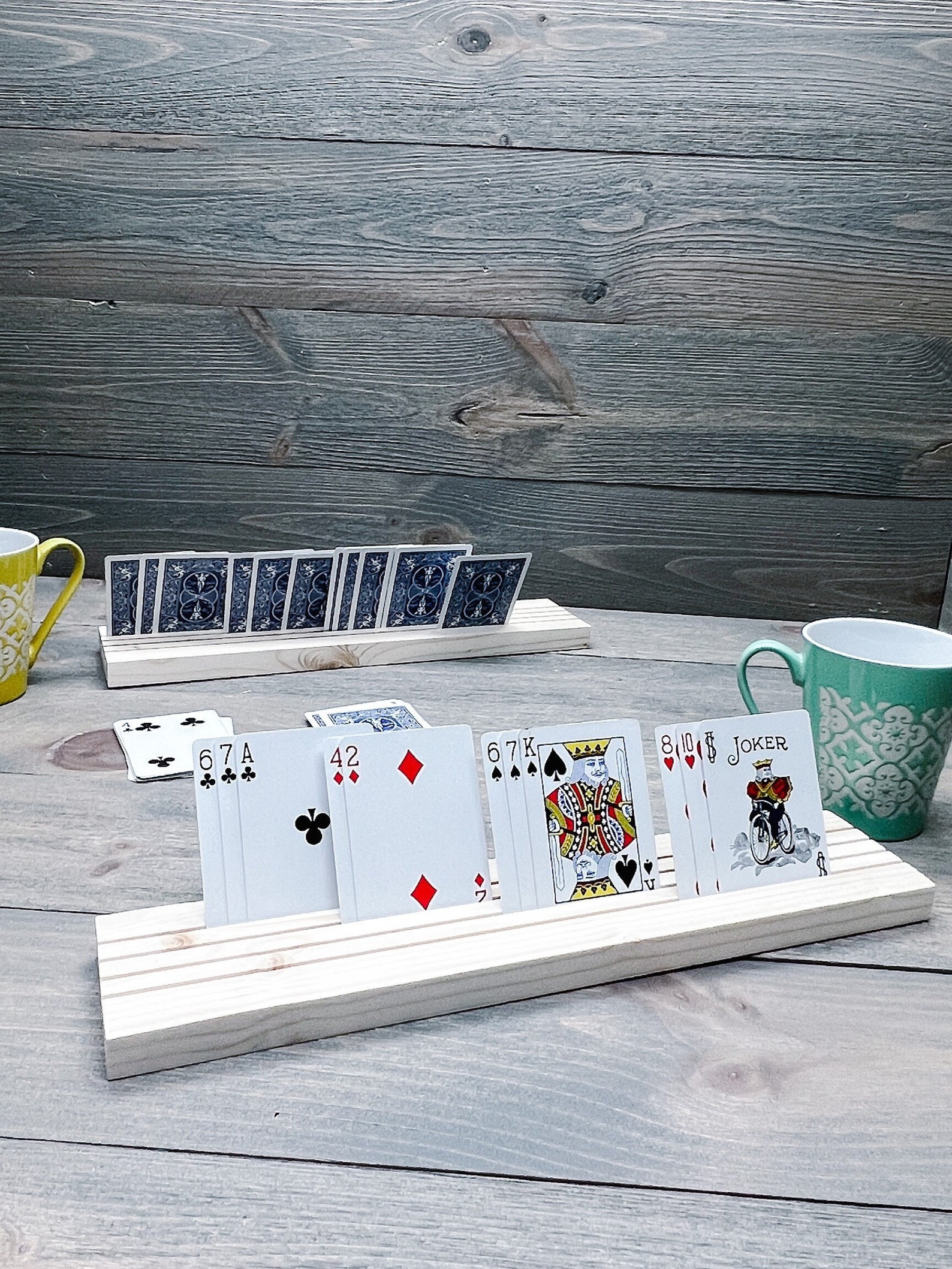 Handmade Wooden Playing Card Holder | Card Rack | Card Tray | Kids Card ...