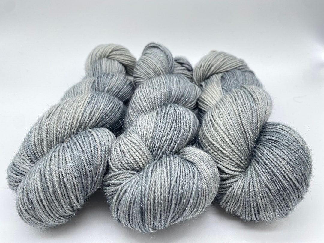Silver Sparkle Kettle Dyed Full Skein 115 Gram Hand Dyed - 84% ...