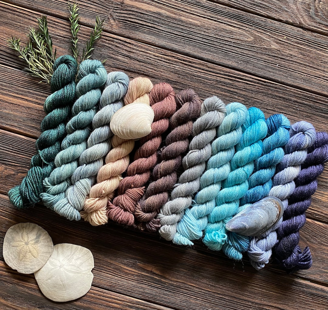 Cascadia West Coast Fade Hand-dyed Set 12 Mini Skeins 10g 20g 50g Full ...