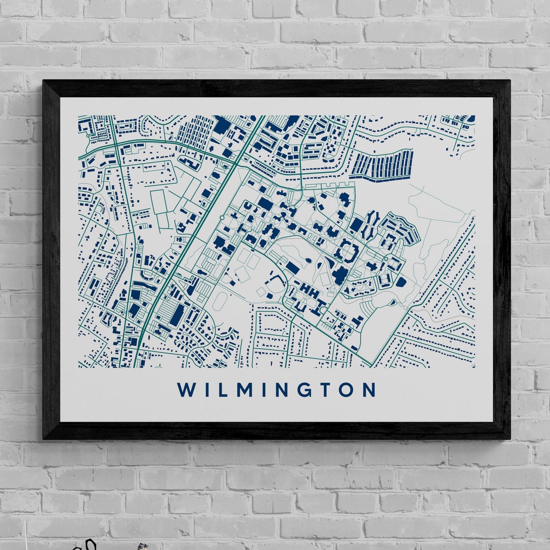 Wilmington UNCW Campus Map Print, College Graduation Gift, Penn State ...