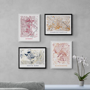 College Town Map Ole Miss Oxford Map Print College - Etsy