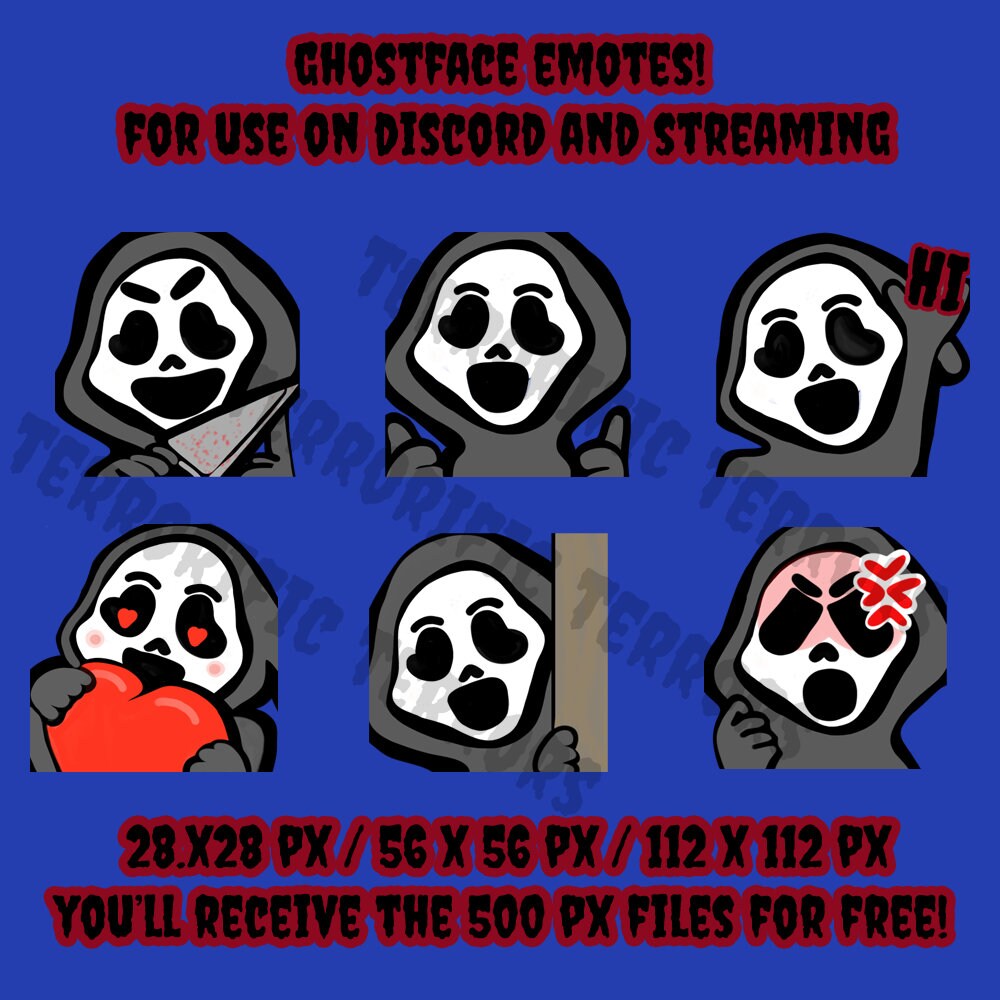 6 Ghostface Emotes: Spooky Discord & Twitch Emojis for Instant Download ...