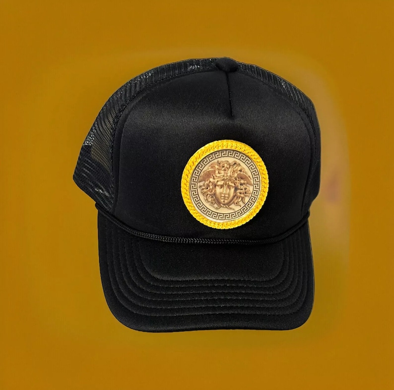 Medusa Mesh Snapback Trucker Cap - Elegant Greek Mythology Goddess Hat ...