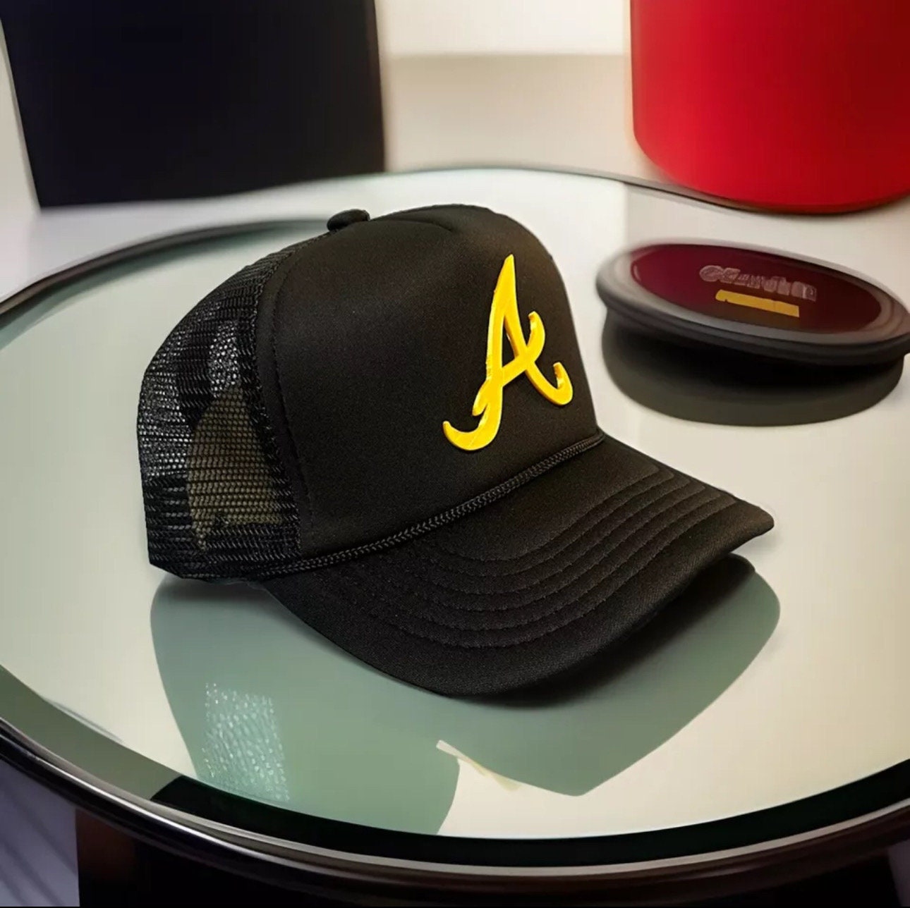 Custom Atlanta Braves 3d Sculpted Snapback Trucker Hat , ATL Hat ...