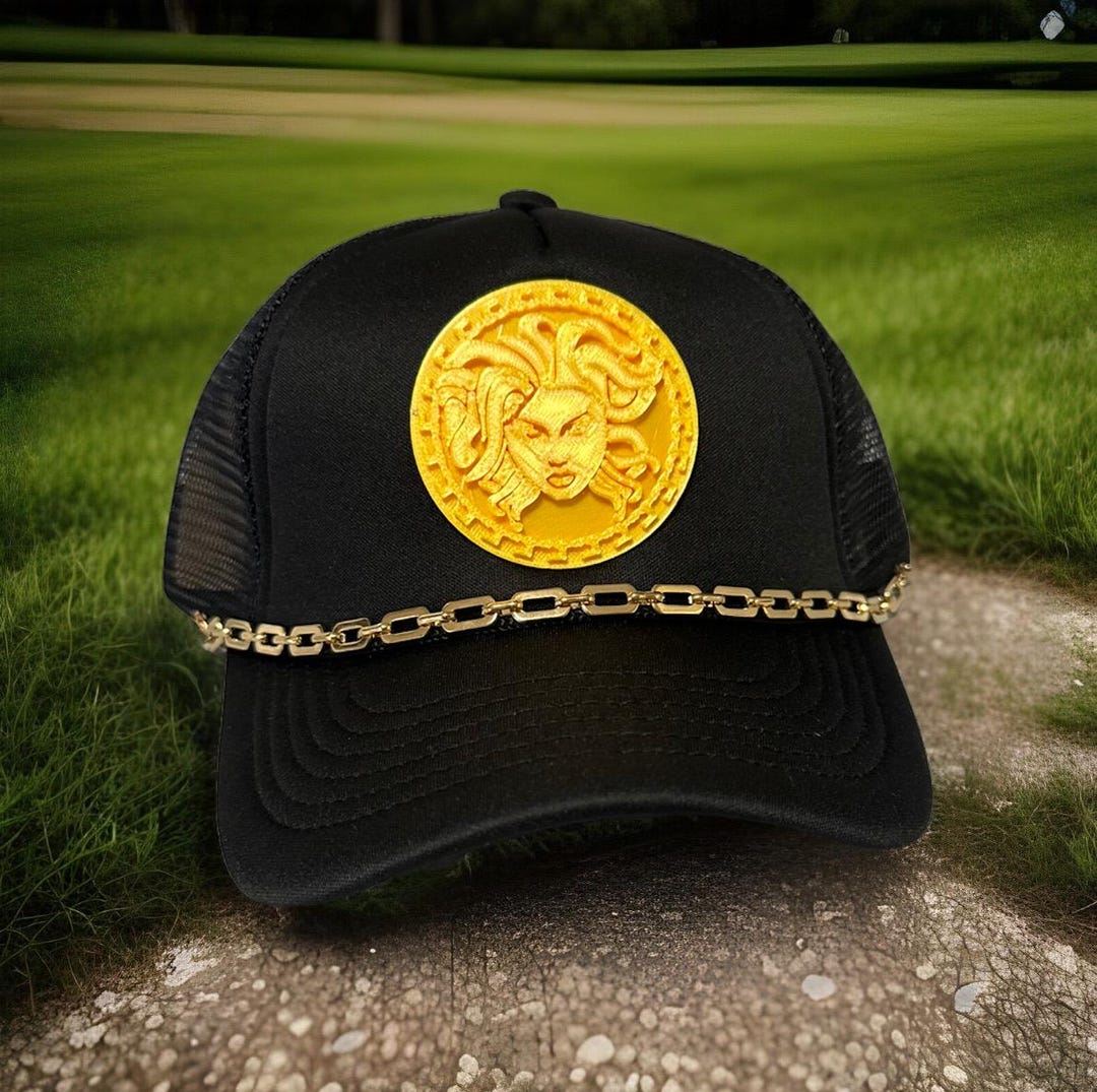 Medusa Mesh Snapback Trucker Cap Elegant Greek Mythology Goddess Hat ...