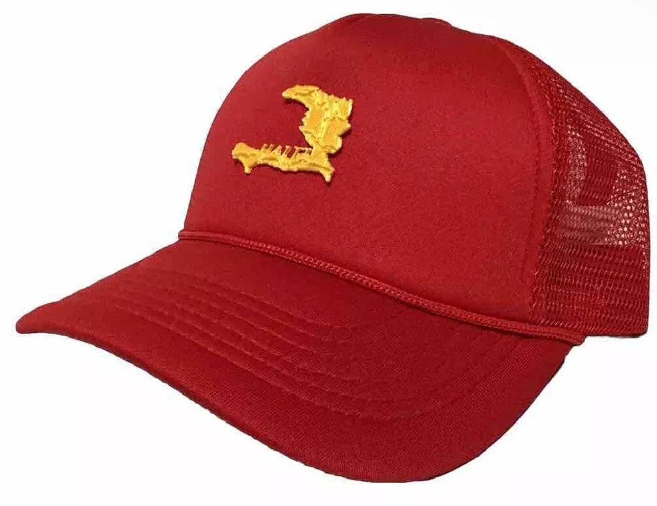 Handmade Haiti Map Hat - Unique - Fast Shipping - Gold and Red - 3D ...