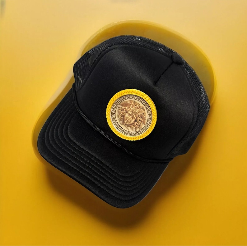 Medusa Mesh Snapback Trucker Cap - Elegant Greek Mythology Goddess Hat ...