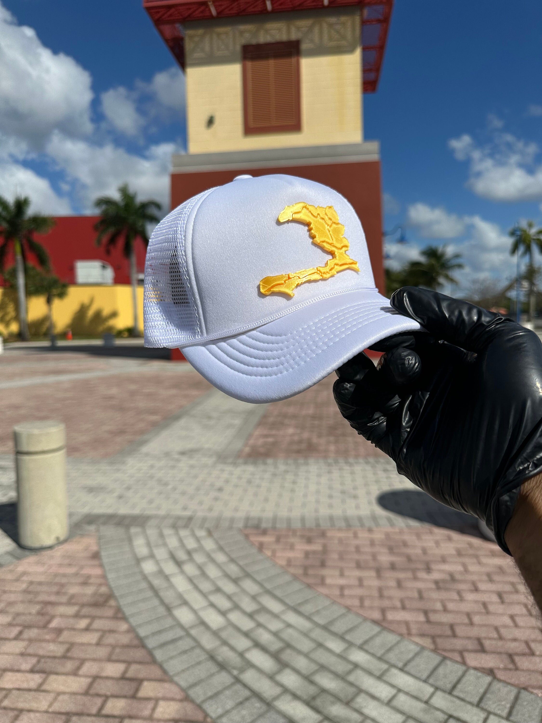 Handmade Haiti Map Hat Unique Gold and White sculpted Ayiti Lunion Fait ...