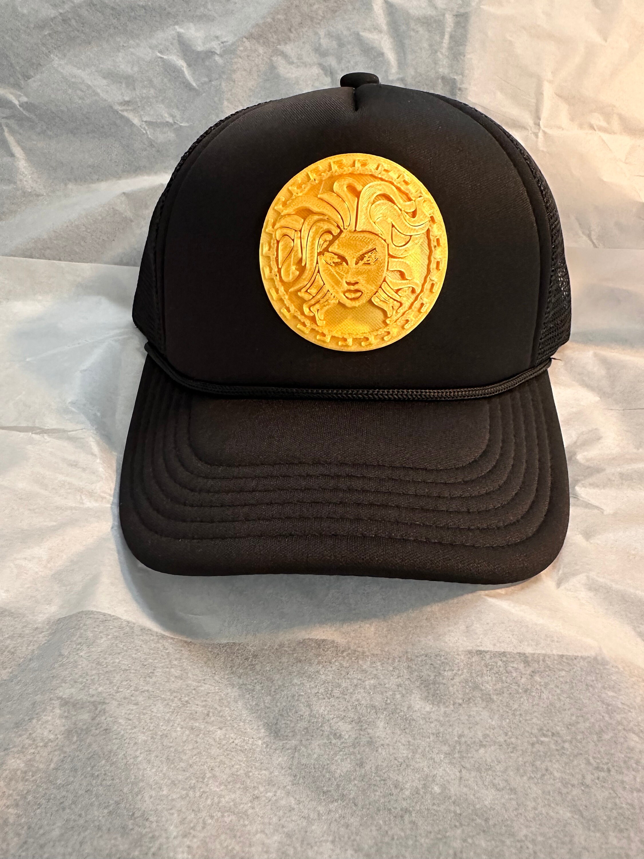 Medusa Mesh Snapback Trucker Cap Elegant Greek Mythology Goddess Hat ...