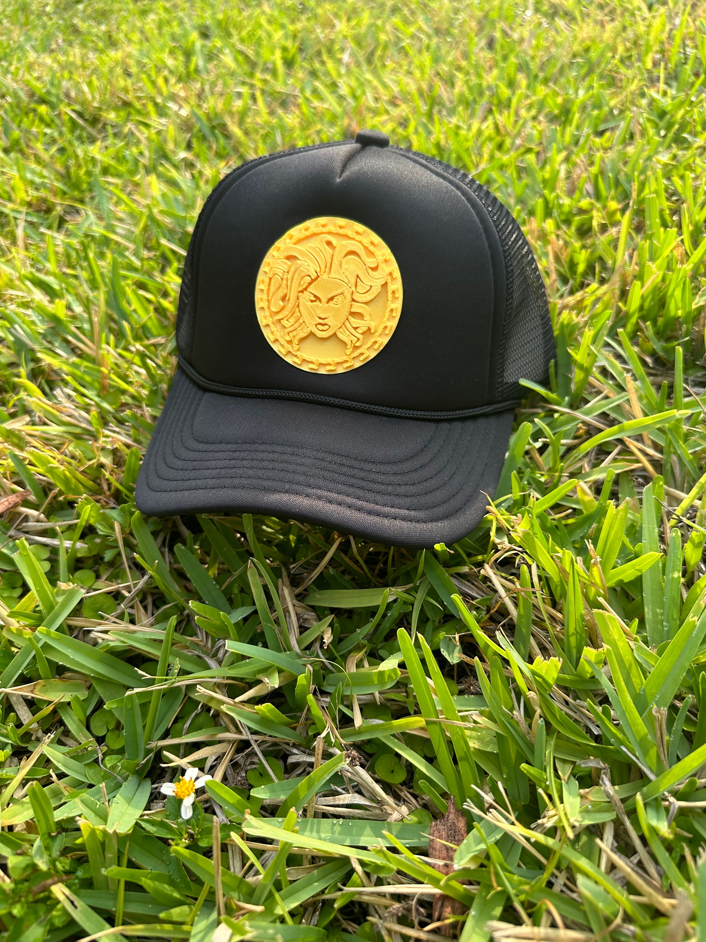 Medusa Mesh Snapback Trucker Cap - Elegant Greek Mythology Goddess Hat ...
