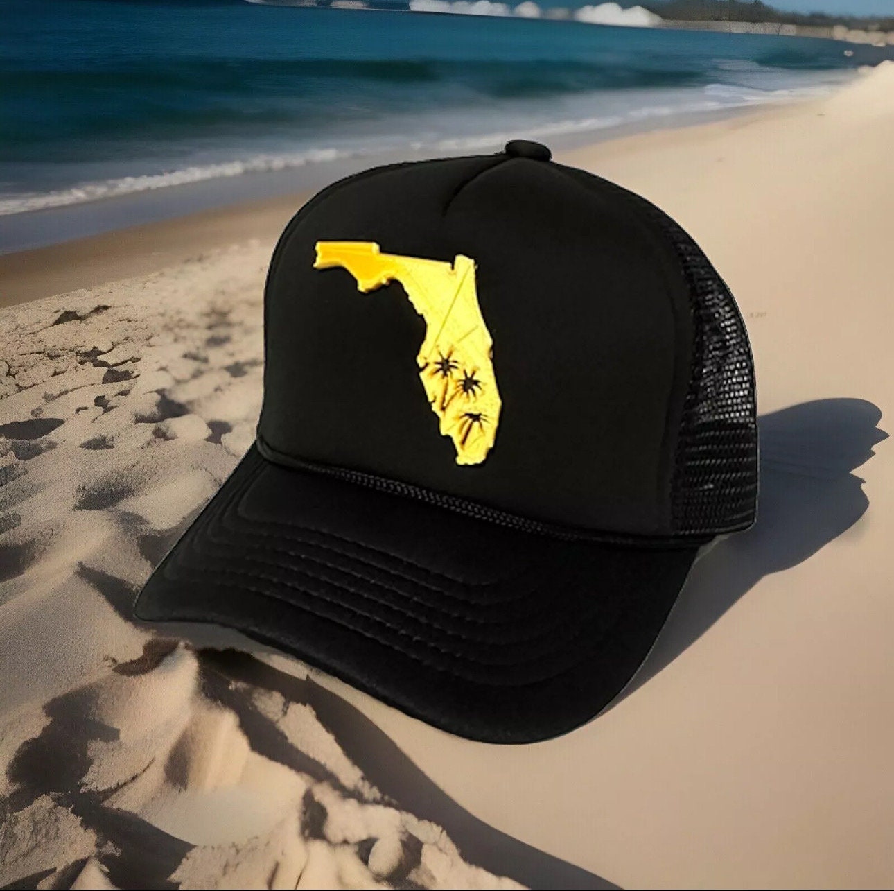Custom Florida Map 3d Sculpted Snapback Trucker Hat , FL Hat, Miami ...