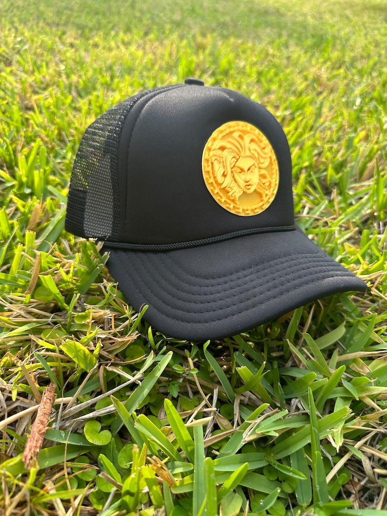 Medusa Mesh Snapback Trucker Cap - Elegant Greek Mythology Goddess Hat ...