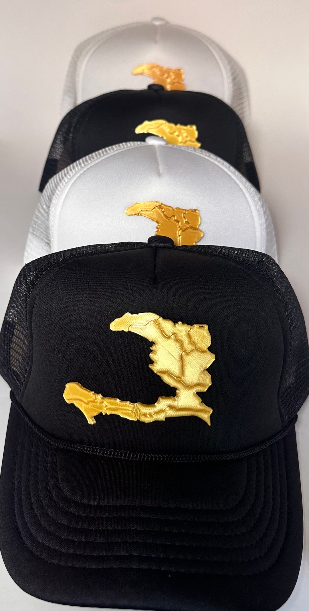 Handmade Haiti Map Hat - Unique - Gold and Black -sculpted - Ayiti - L ...