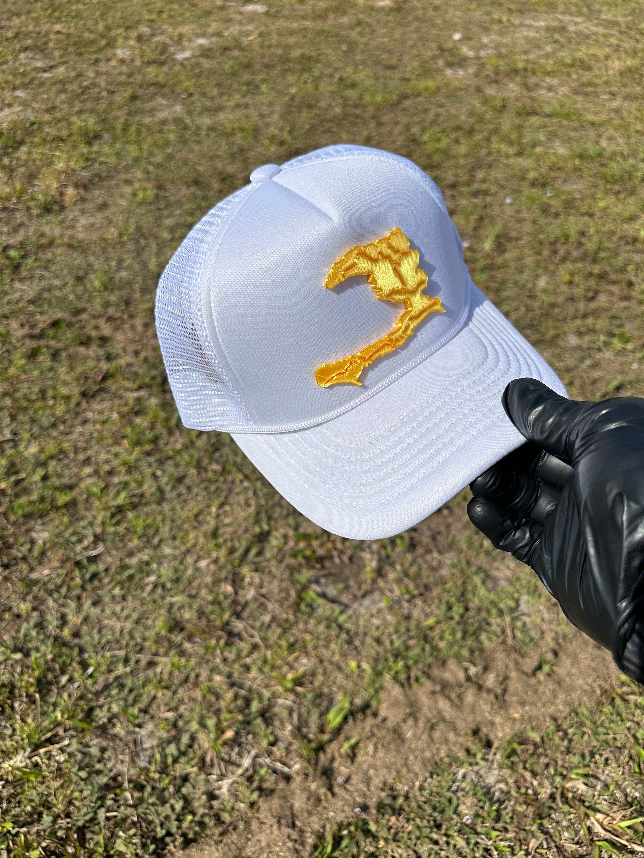 Handmade Haiti Map Hat Unique Gold and White sculpted Ayiti Lunion Fait ...