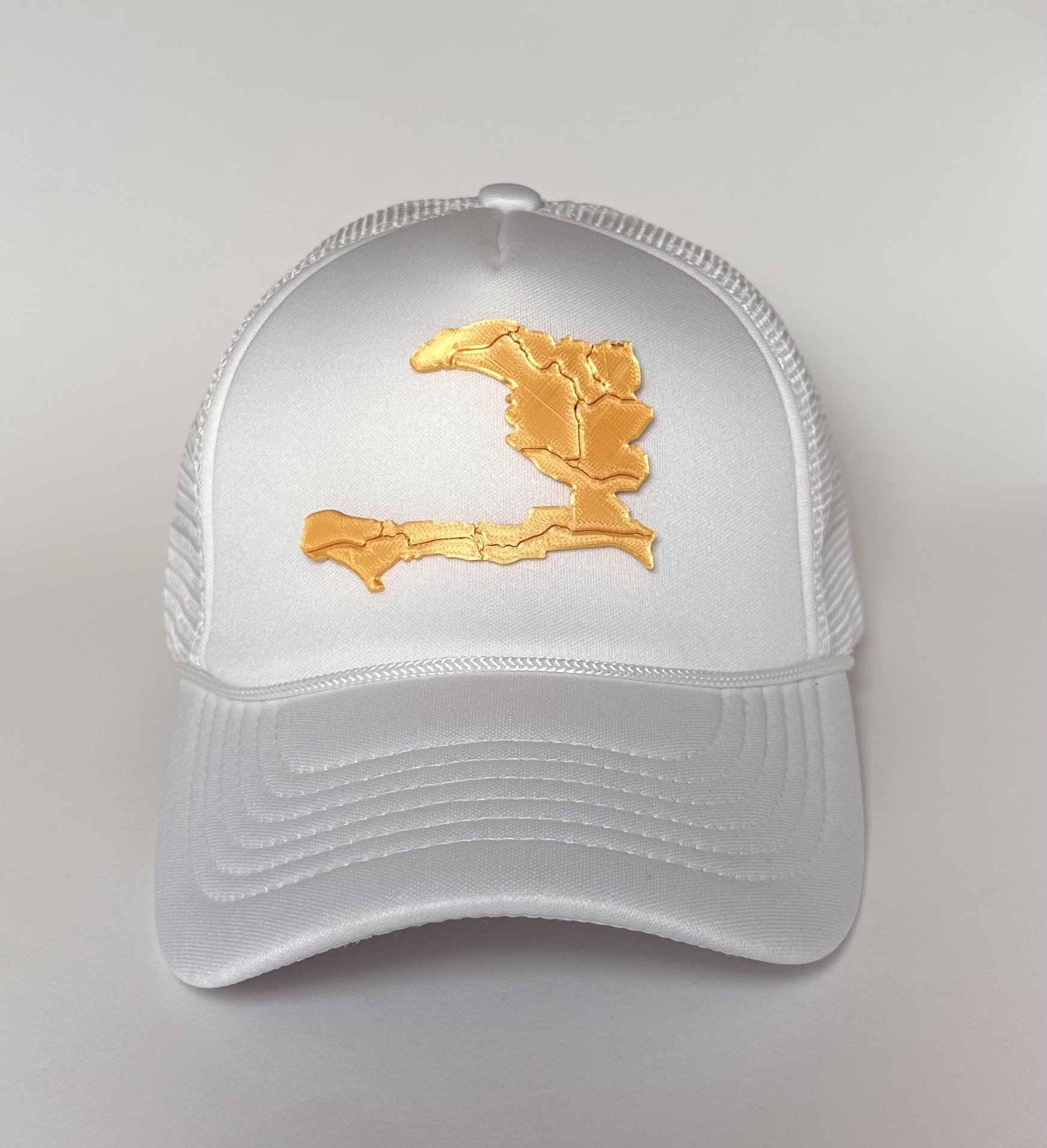 Handmade Haiti Map Hat Unique Gold and White sculpted Ayiti Lunion Fait ...