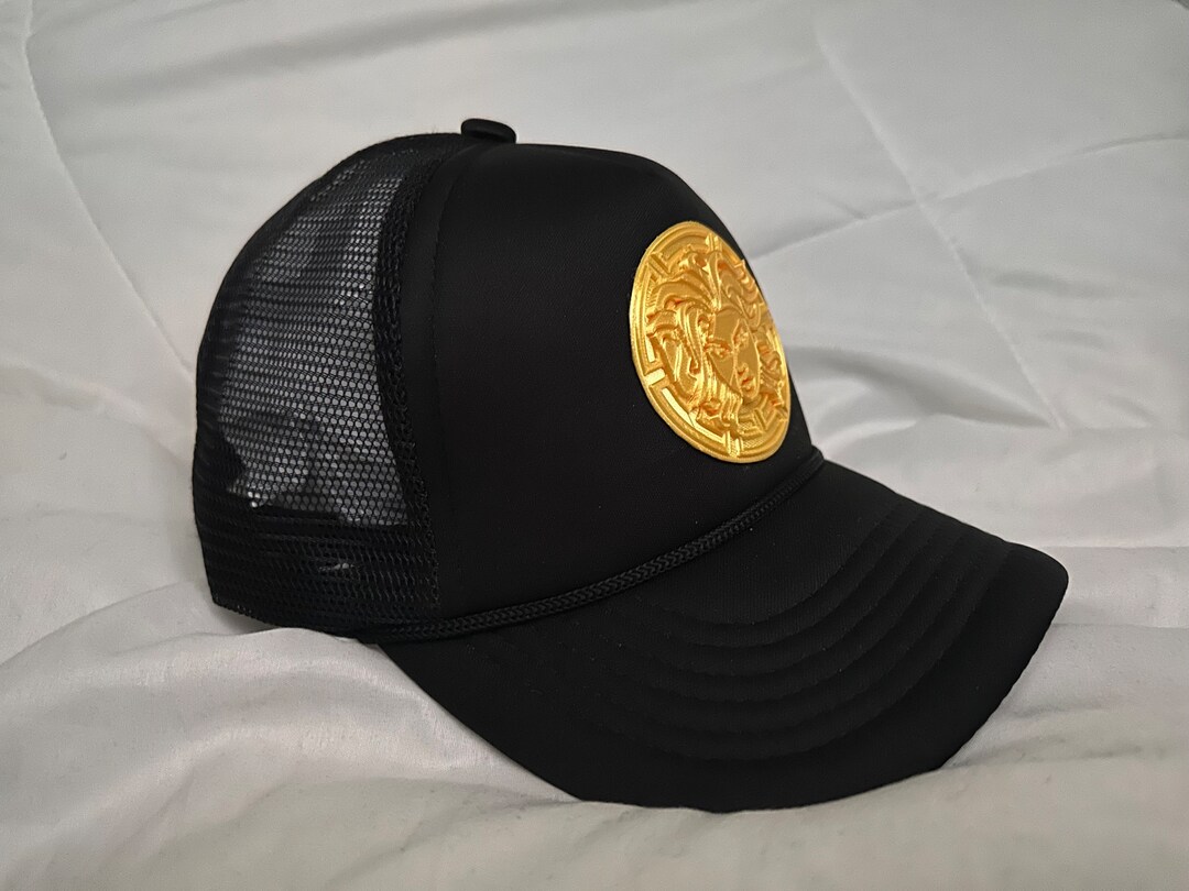 Black Gold Medusa Hat, Greek Mythology Goddess Hat, Mesh Snapback 3D ...