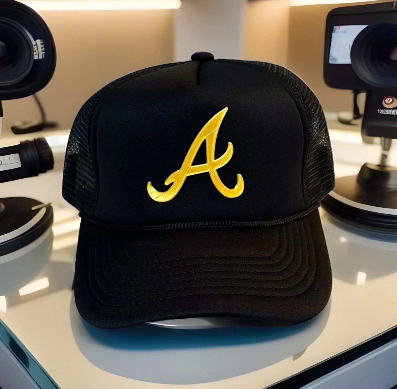 Custom Atlanta Braves 3d Sculpted Snapback Trucker Hat , ATL Hat ...