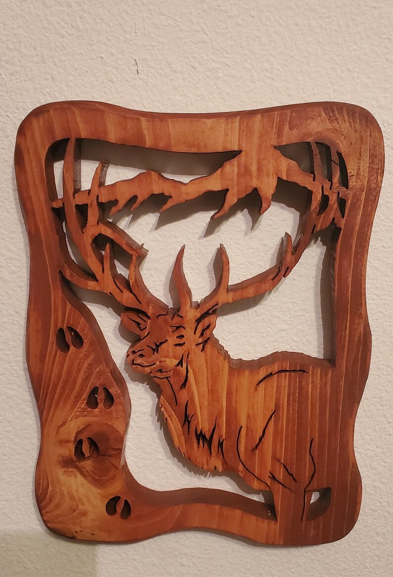 Wooden Elk Wall Art - Etsy
