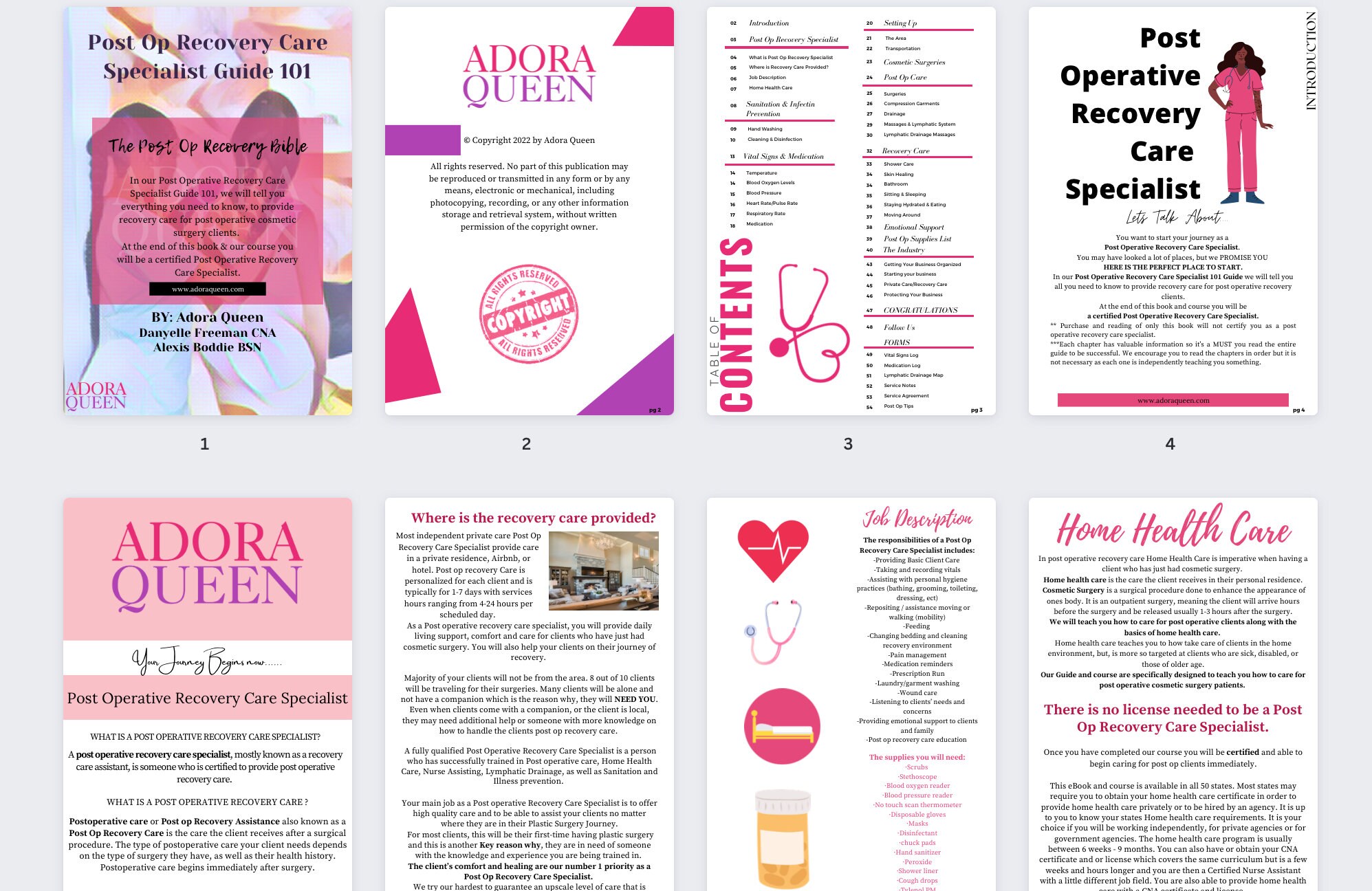 Post Op Recovery Care Specialist Guide 101 & Certification - Etsy