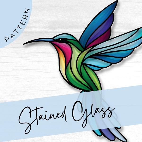 Hummingbird Stained Glass Pattern - Etsy
