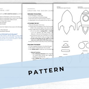 DIY Felt Rocket Pattern - Versatile Craft Sewing Project for Ornaments ...