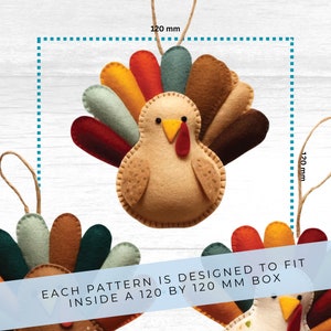 DIY Felt Turkey Pattern Versatile Thanksgiving Sewing Craft Project for ...