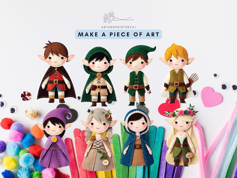Felt Elf Ornaments Pattern: DIY Medieval Christmas Decor (digital ...