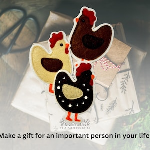 Felt Chicken, Hen or Rooster Animal Pattern: Create Adorable Decor ...