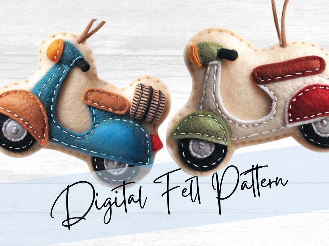 Felt Scooter Digital Sewing Pattern for Quiet Books, Toys, and Felt ...