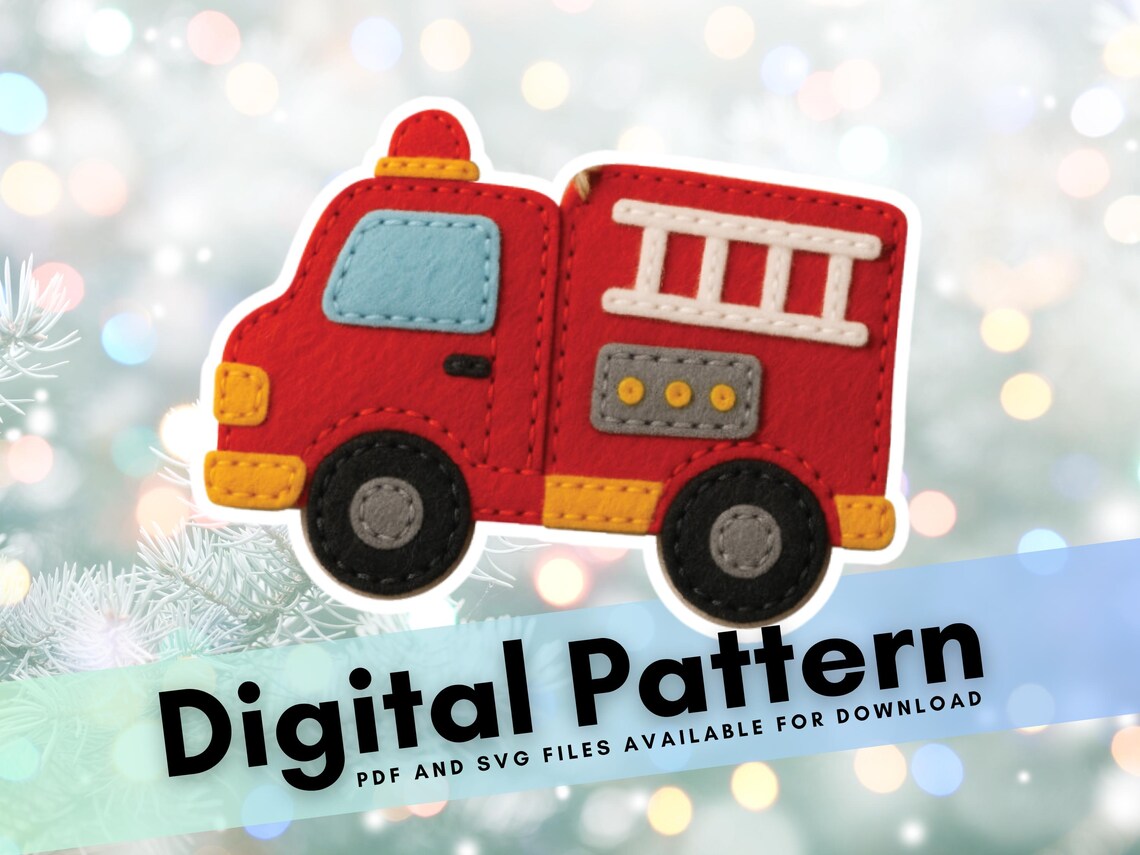 Felt Fire Truck Sewing Pattern: Handmade Ornament (digital Download) - Etsy