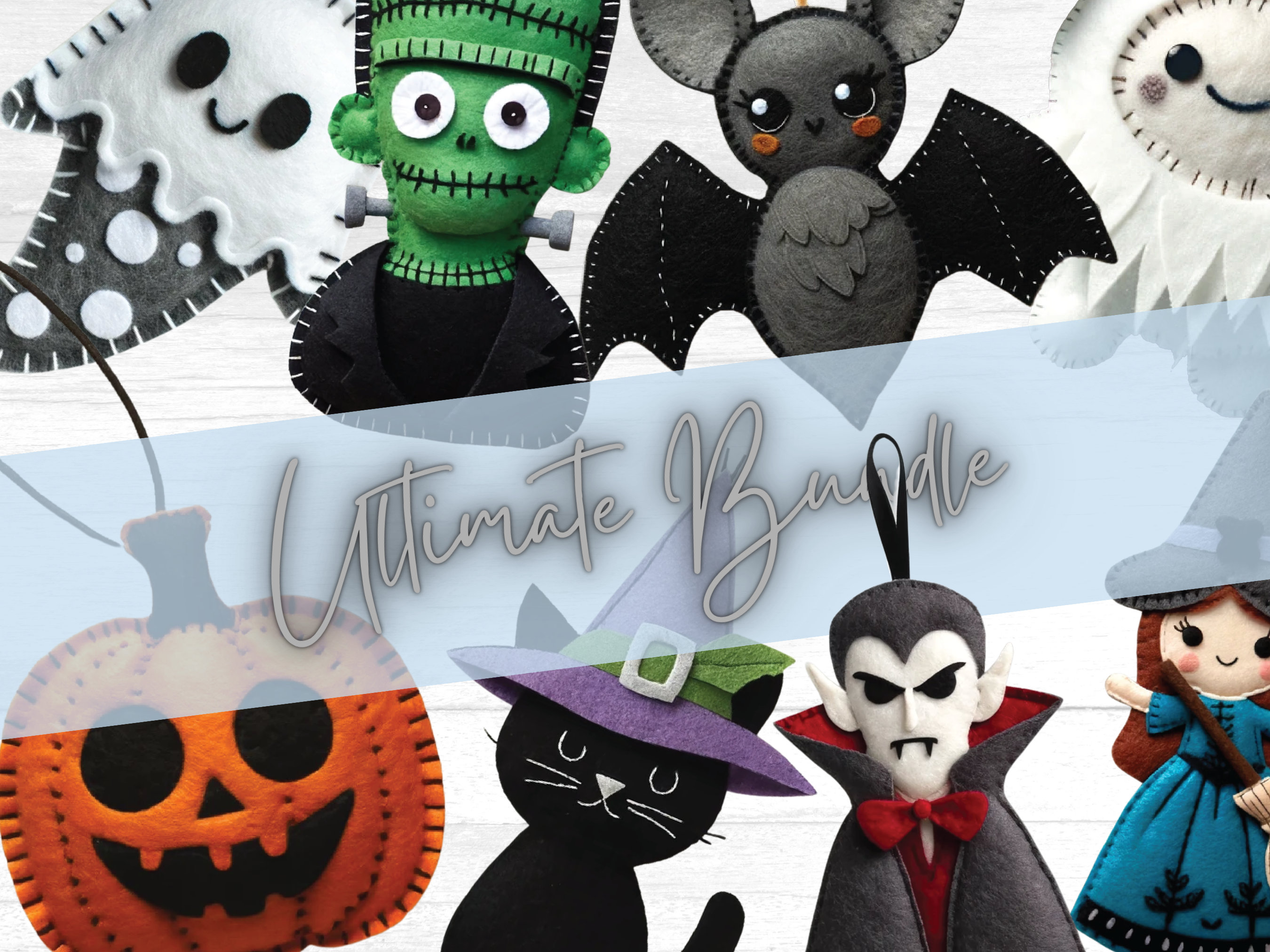 Halloween Mega Bundle Felt Pattern Digital Template: Craft Your Own ...