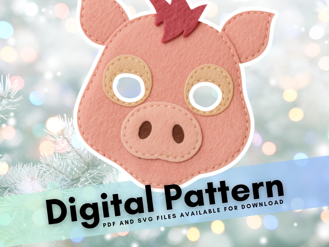 DIY Felt Pig Mask Pattern for Halloween | PDF & SVG Sewing Template - Etsy