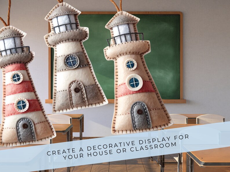 Felt Lighthouses Digital Sewing Pattern for Quiet Books, Toys, and Felt ...