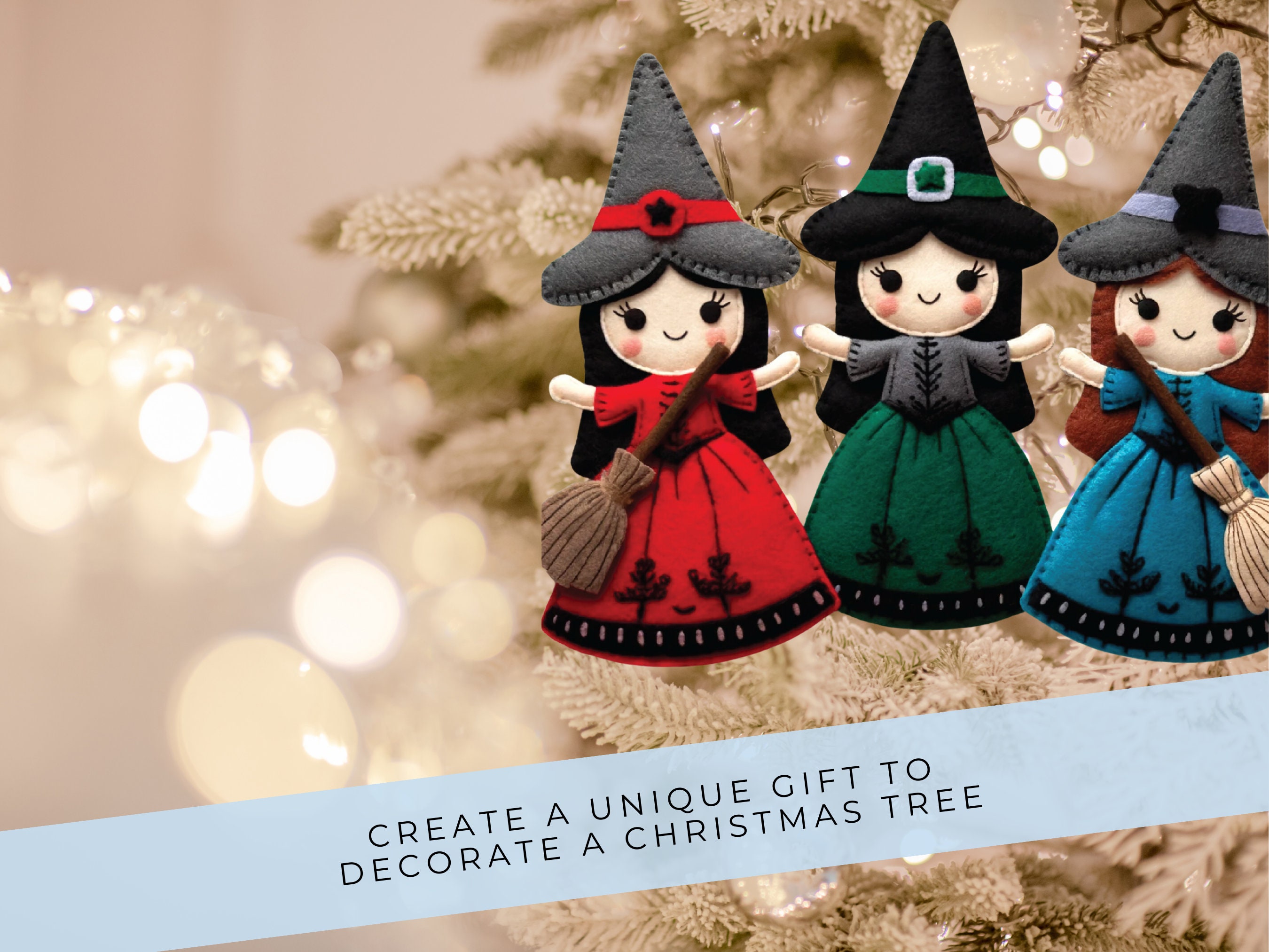 Witch Felt Pattern Digital Template: Craft Your Own Spooky Enchantress ...