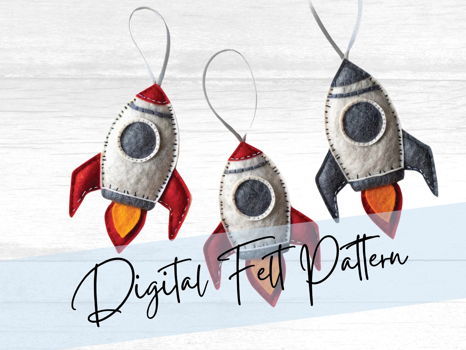 Space-themed DIY Felt Ornaments: Sun, Moon, Rocket, Alien UFO ...