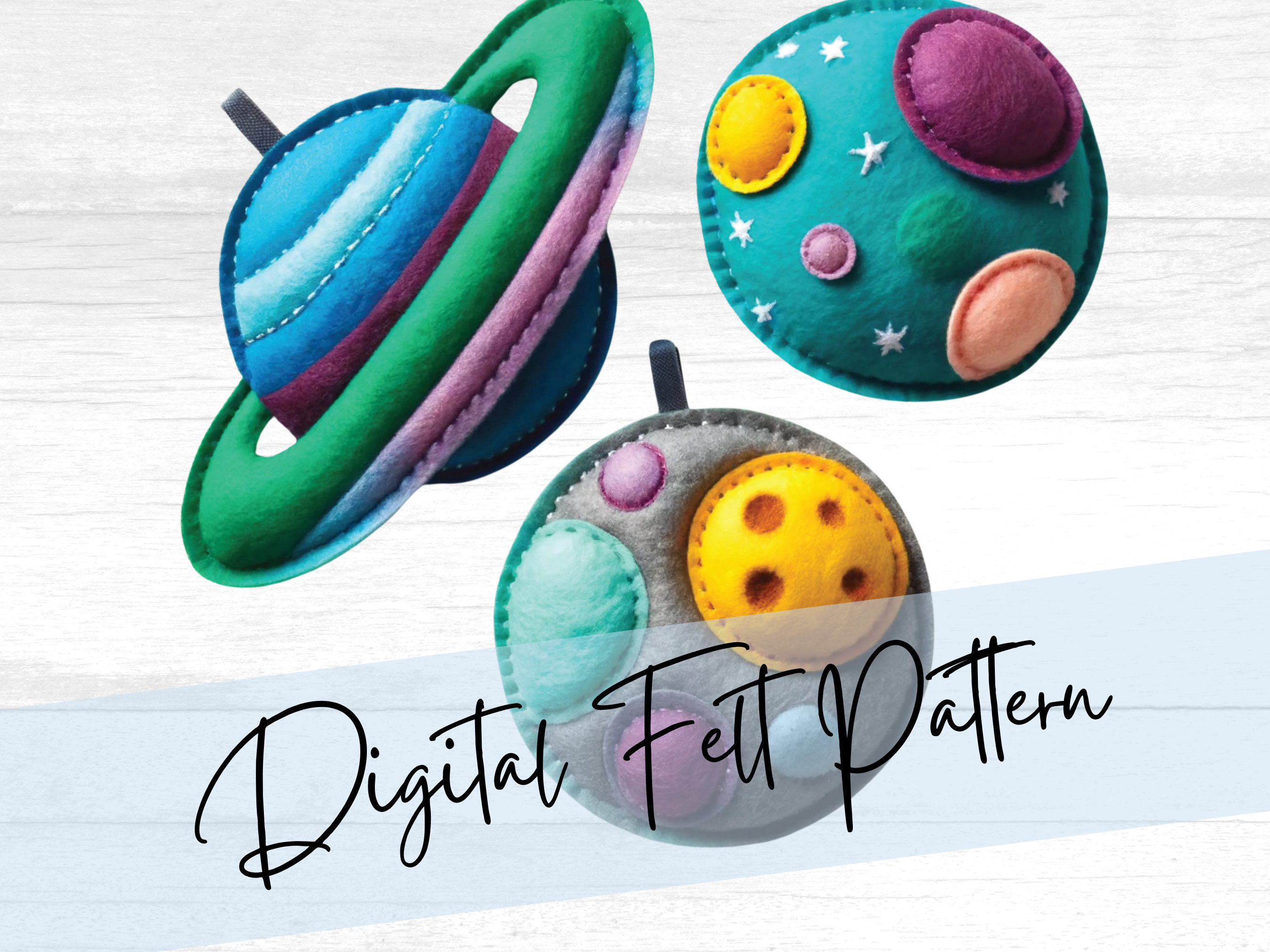 Space-themed DIY Felt Ornaments: Sun, Moon, Rocket, Alien UFO ...