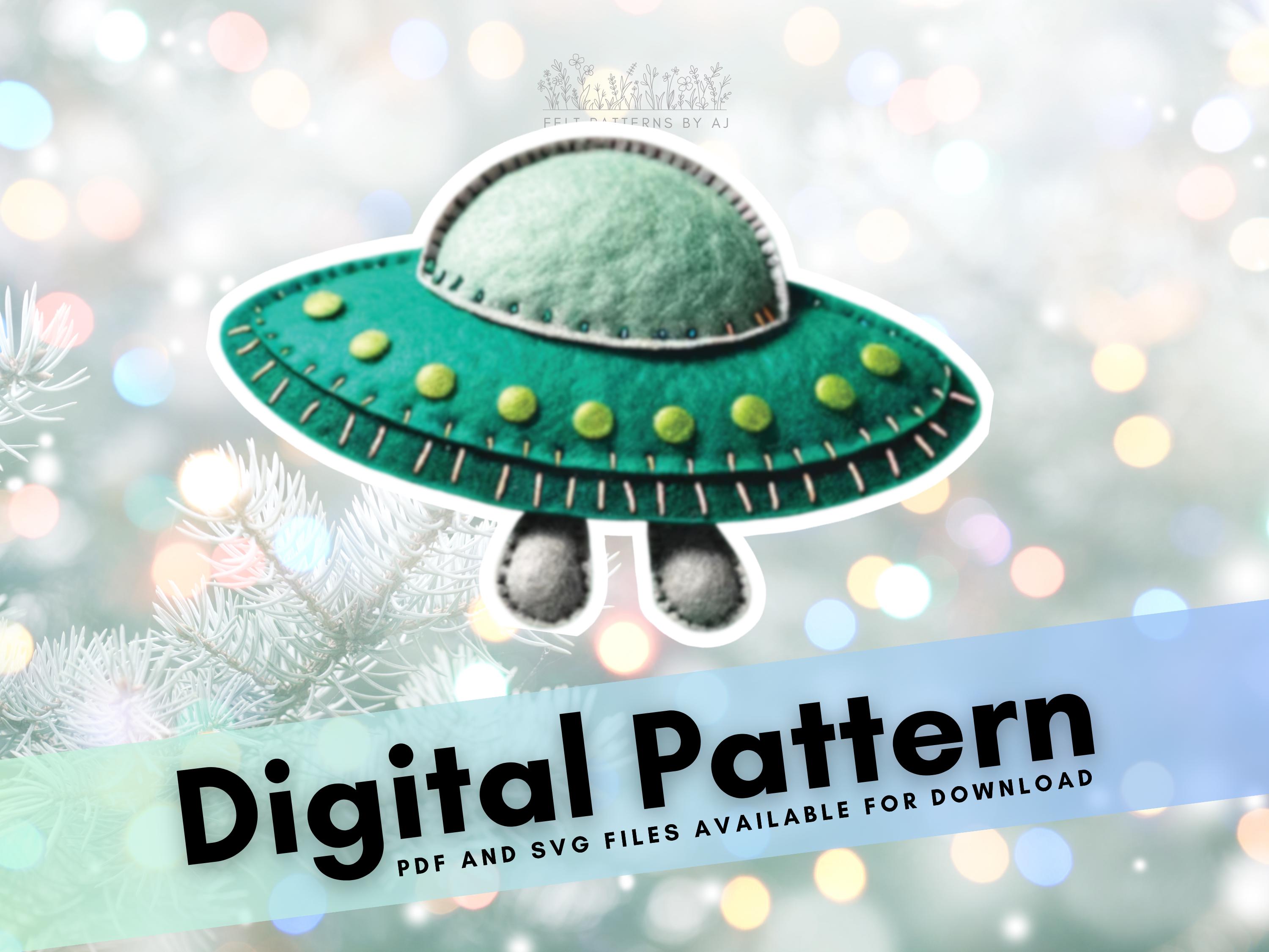 DIY Felt Alien Spaceship Pattern: UFO Ornament, Garland, Quiet Book ...