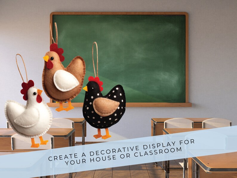Felt Chicken, Hen or Rooster Animal Pattern: Create Adorable Decor ...
