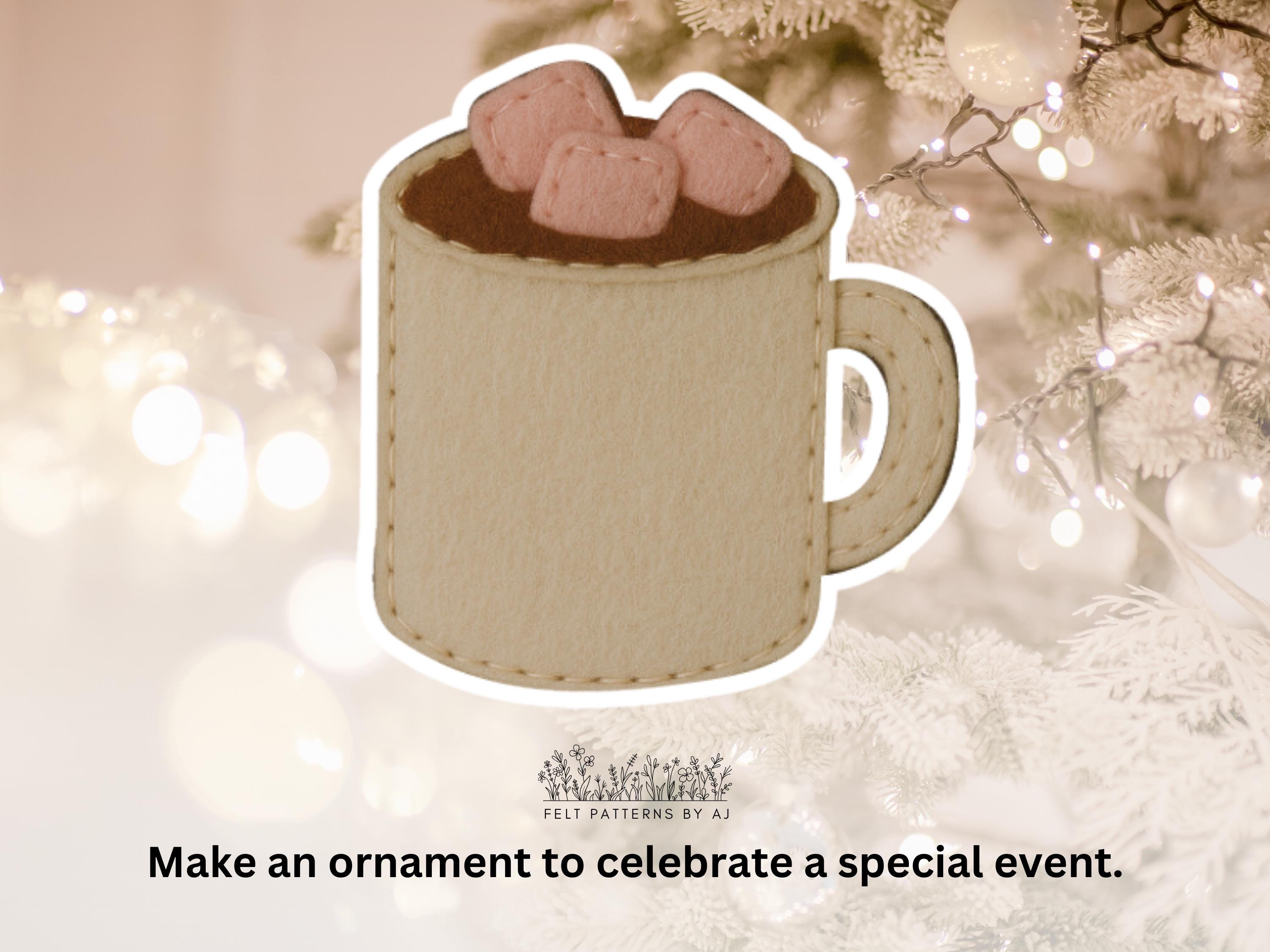 Felt Mug Sewing Pattern: Hot Chocolate Craft, Quiet Book, Ornament ...