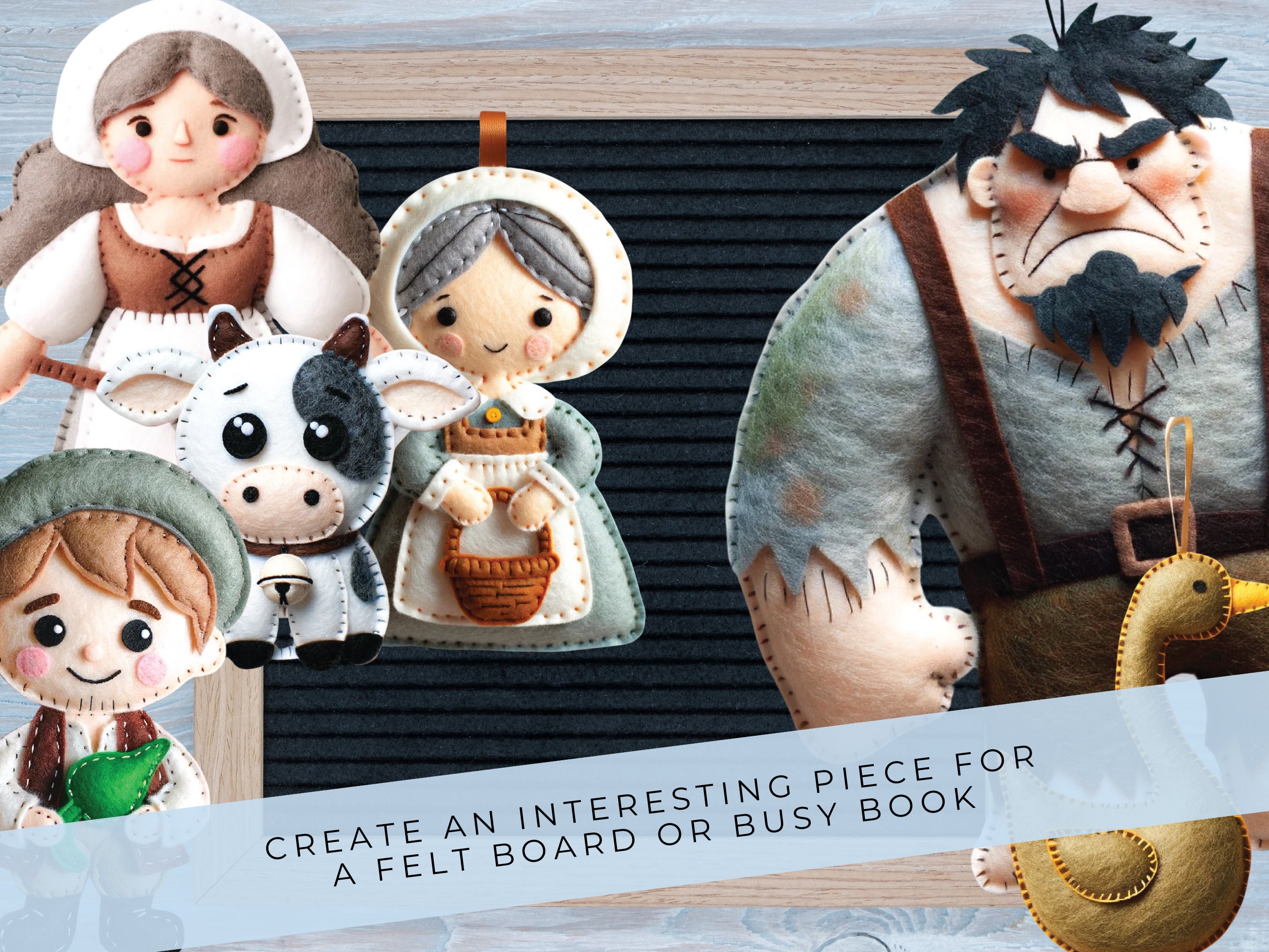 Jack and the Beanstalk Felt Patterns - DIY Craft Kit for Busy Books ...