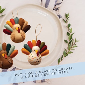 DIY Felt Turkey Pattern Versatile Thanksgiving Sewing Craft Project for ...