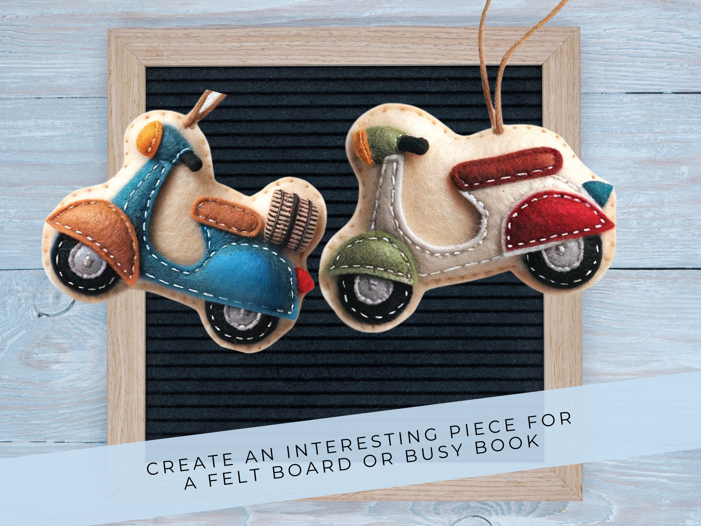 Felt Scooter Digital Sewing Pattern for Quiet Books, Toys, and Felt ...