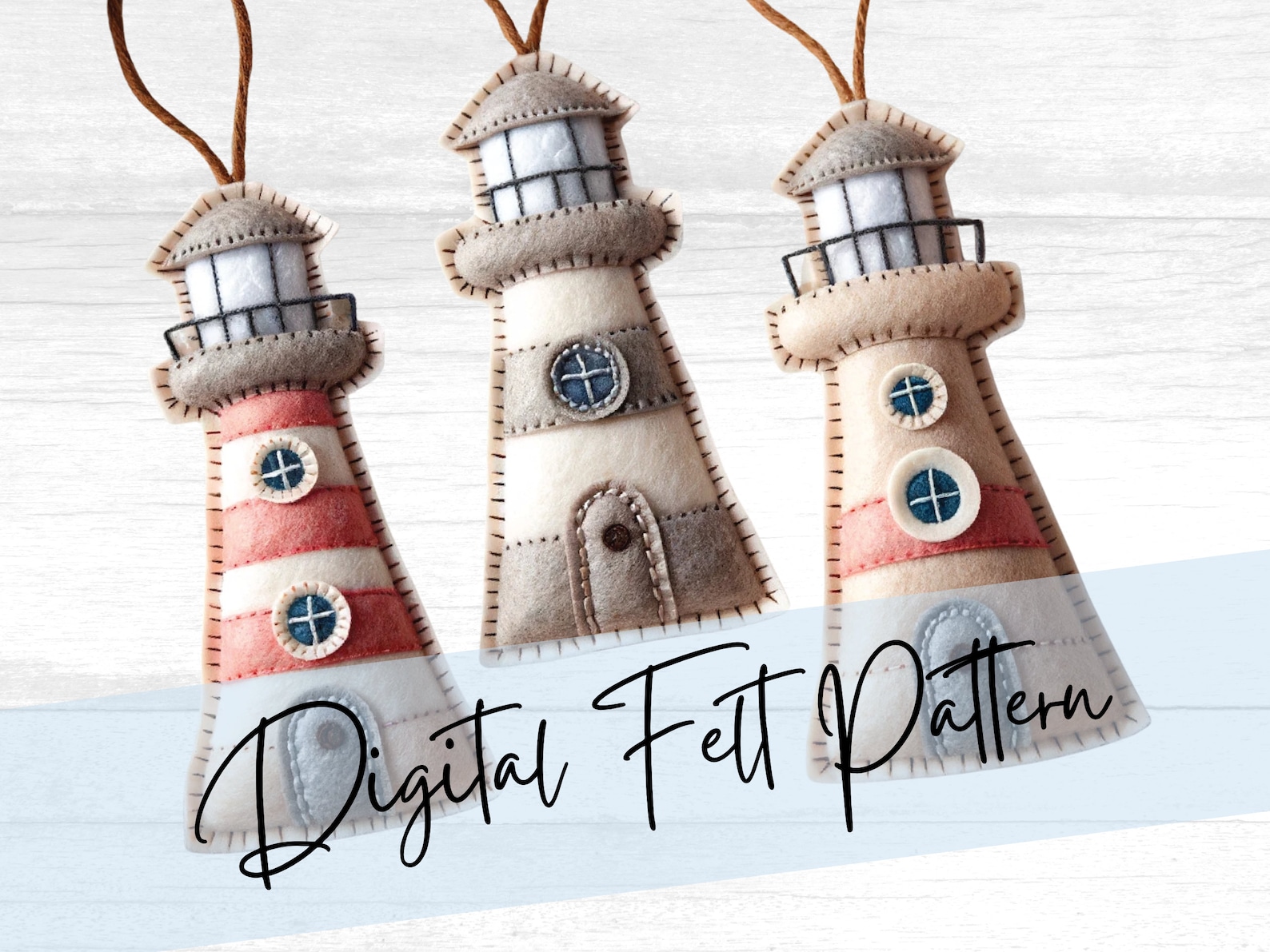 Felt Lighthouses Digital Sewing Pattern for Quiet Books, Toys, and Felt ...